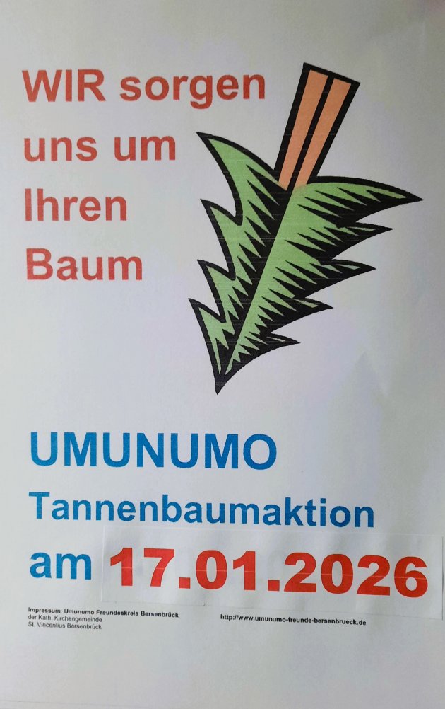 Umunumo-Tannenbaum-Aktion findet nicht am 10.Januar statt, sondern am ...